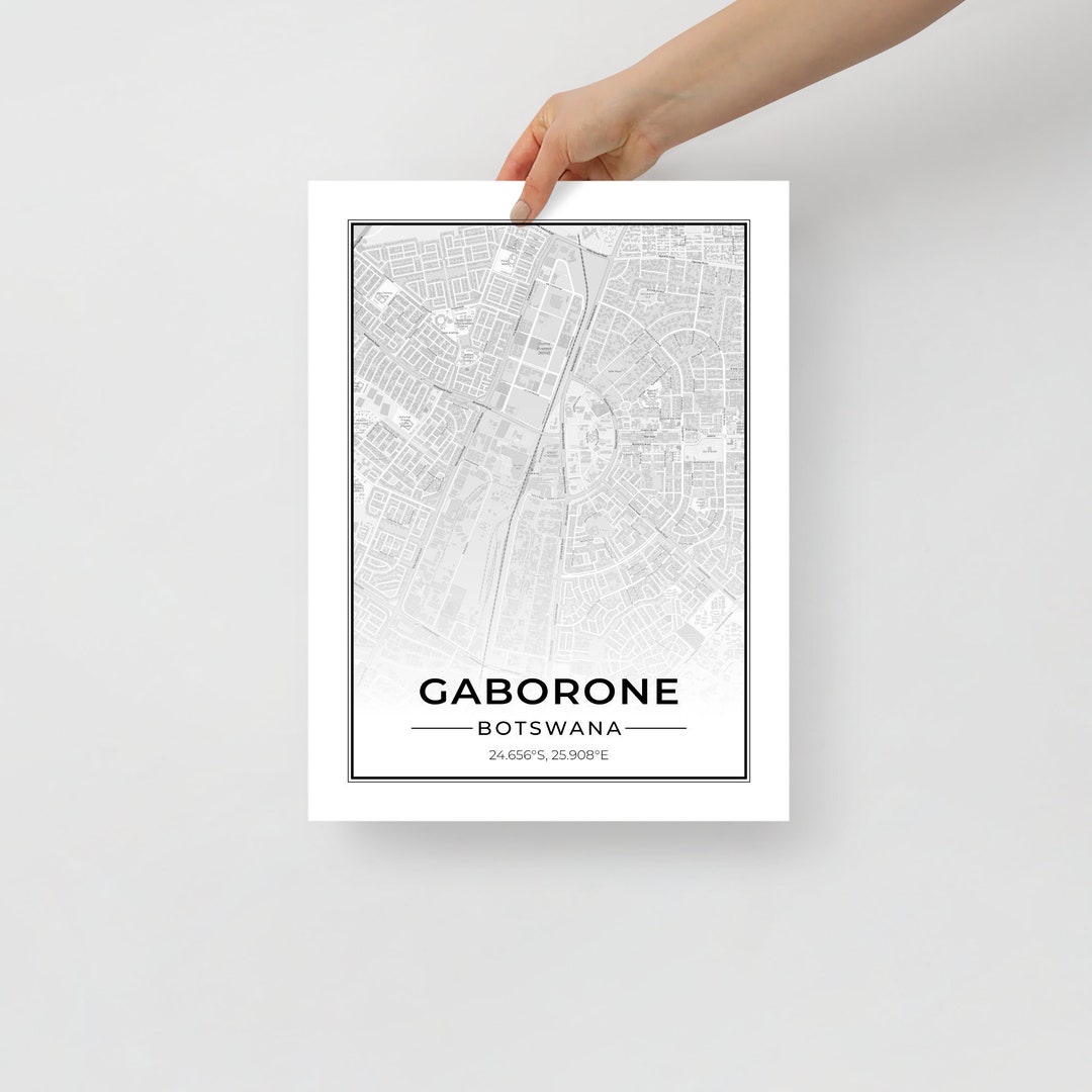 Gaborone Botswana High-resolution Street Map Home & Office - Etsy