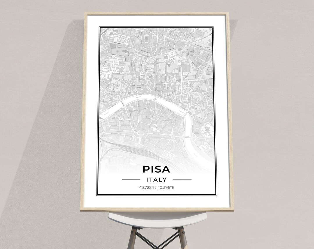 Pisa, Italy Minimalist City Map Digital Download High-resolution Wall ...