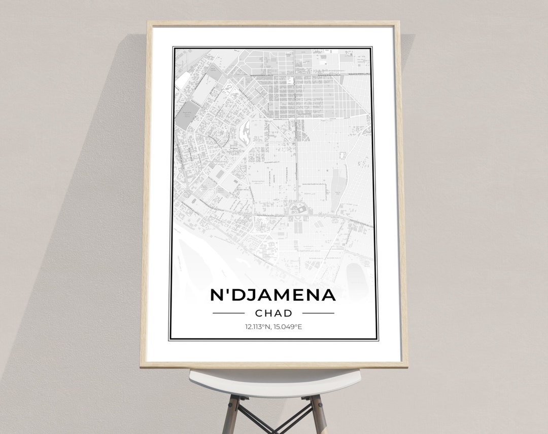 N'djamena Chad Minimalist City Map Digital Download - Etsy