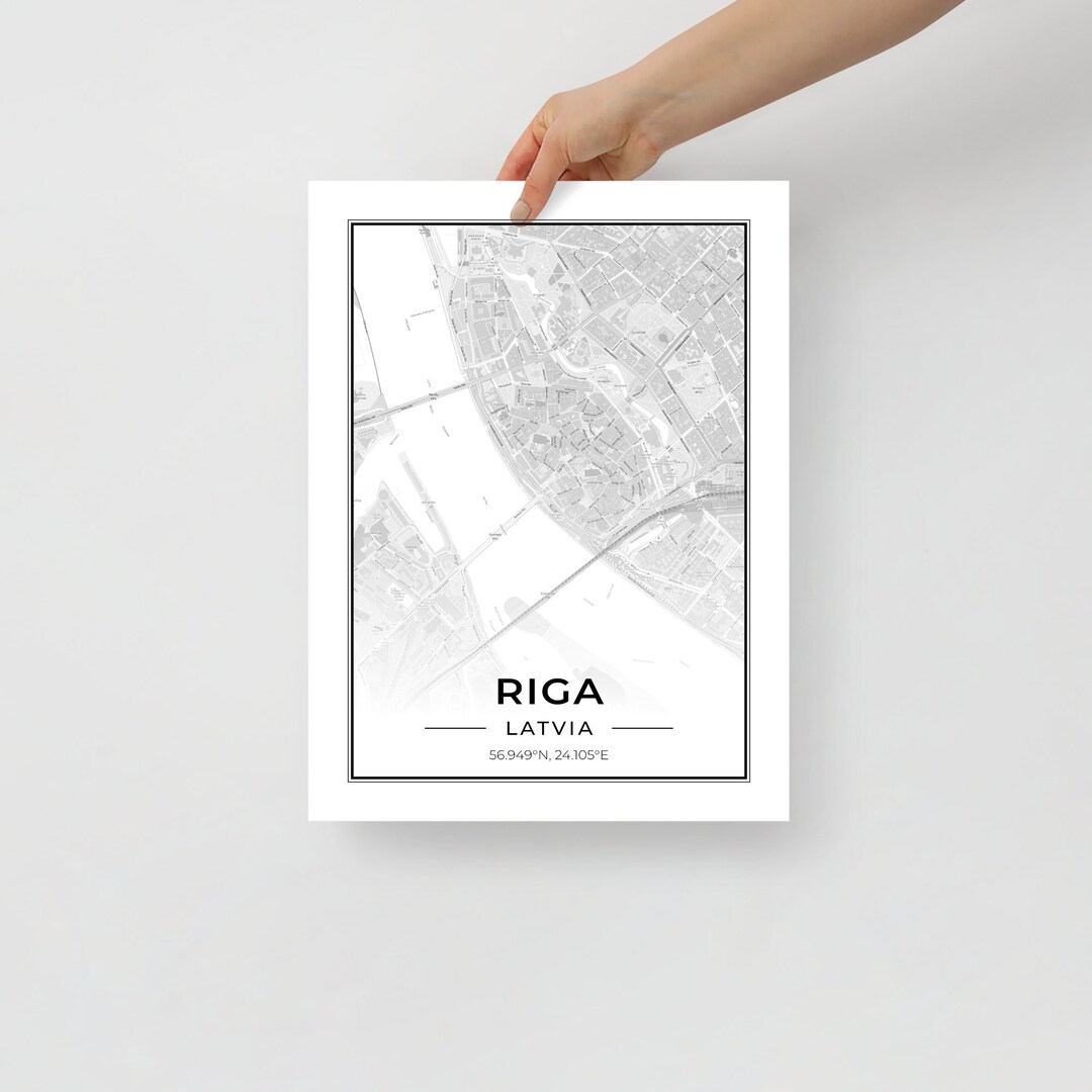 Riga Latvia High-resolution Street Map Home & Office Wall - Etsy