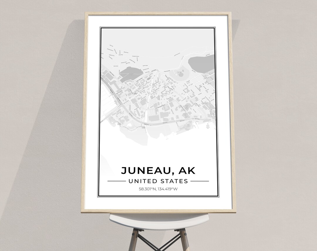 Juneau AK USA Minimalist City Map Digital Download - Etsy