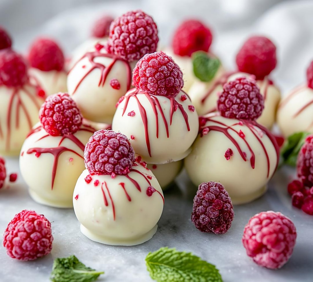 White Chocolate Raspberry Cheesecake Balls Recipe: No-bake Dessert (PDF ...