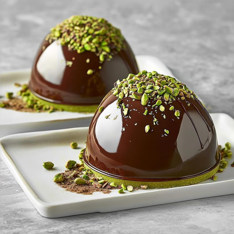 Heavenly Chocolate Pistachio Dome Recipe | Elegant Dessert | Mirror ...