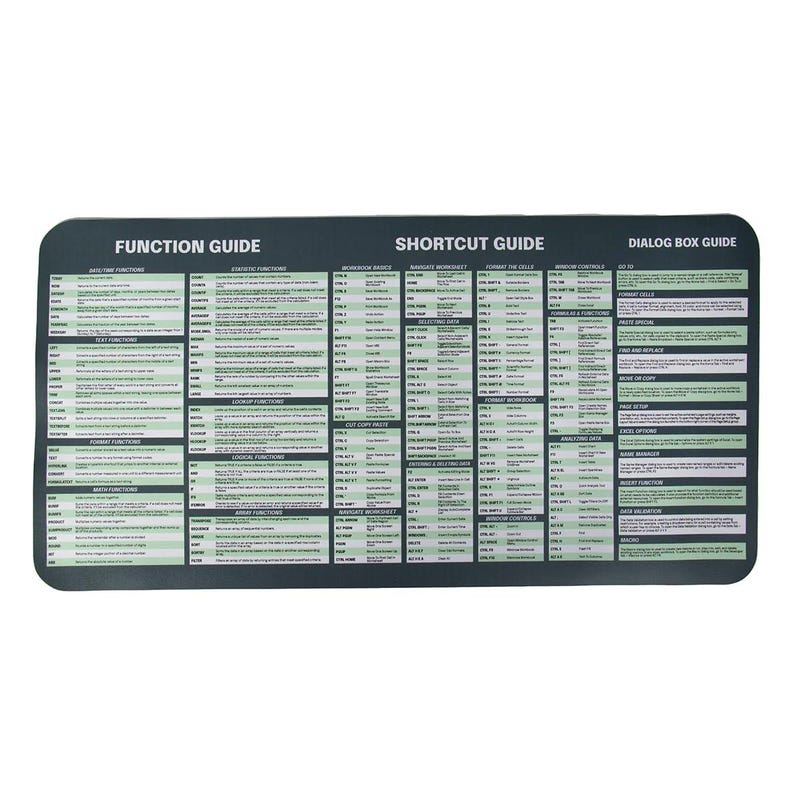 Excel Cheat Sheet Desk Mat - Etsy