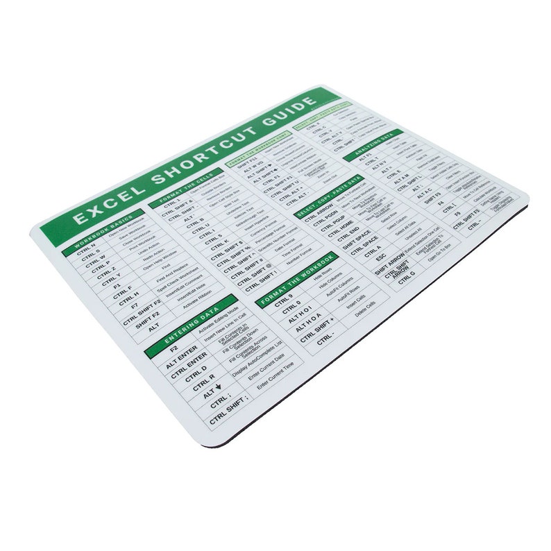 Excel Shortcut Guide Mousepad - Etsy