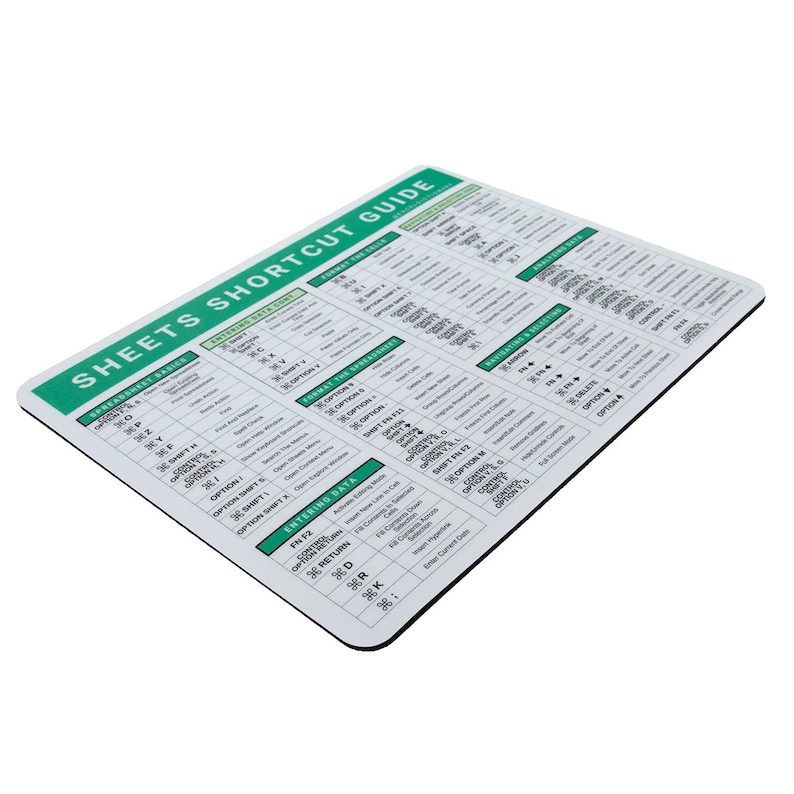 Google Sheets Shortcut Guide Mousepad - Etsy