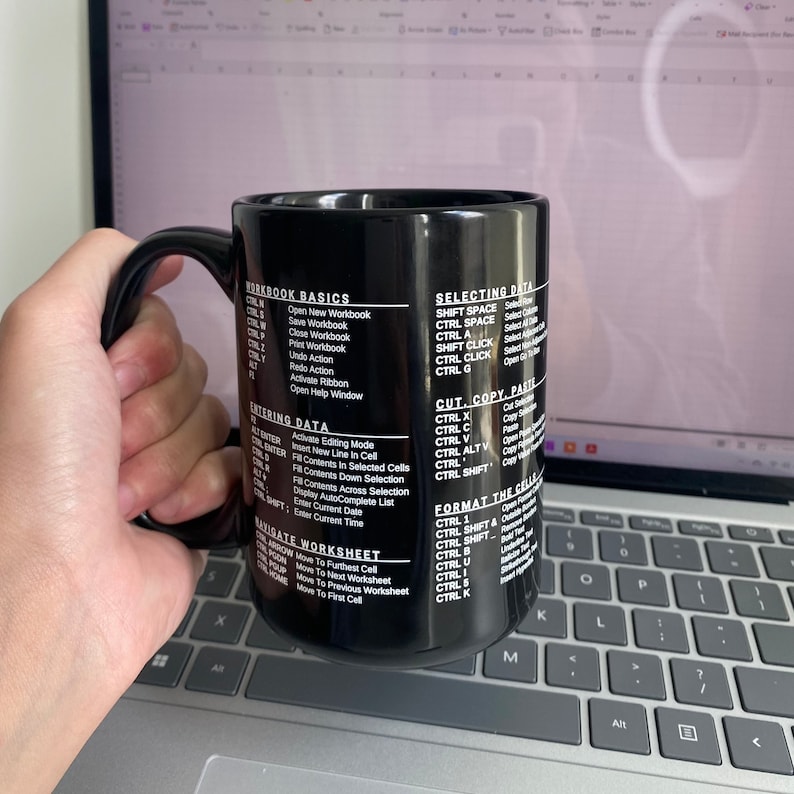 Excel Shortcut Guide Mug - Etsy