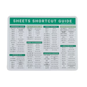 Google Sheets Shortcut Guide Mousepad - Etsy