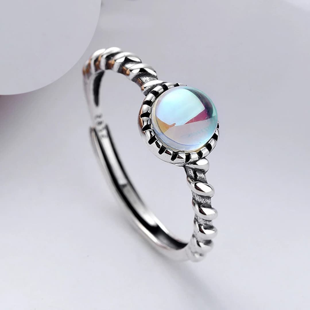 Angel Aura Quartz Ring, Silver Handmade Ring, Boho Ring, Blue Fire ...