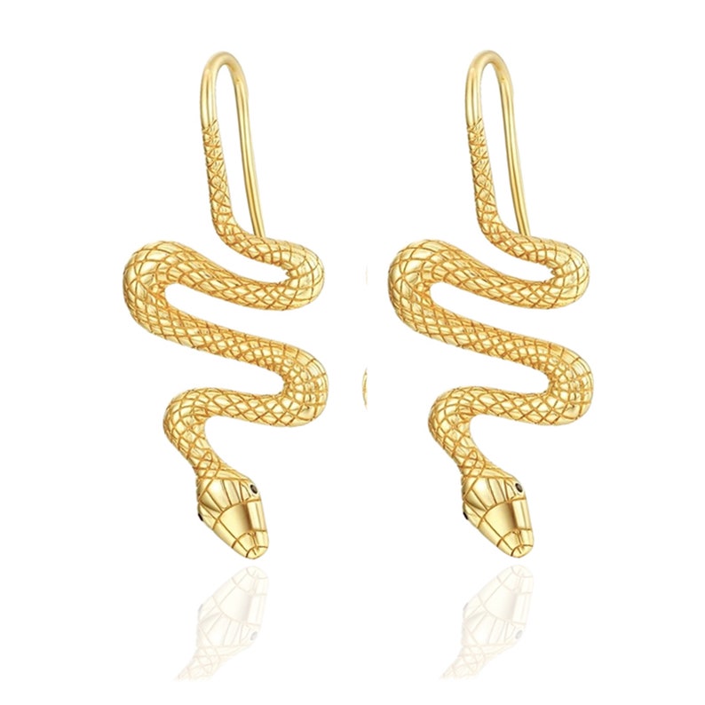 Snake Hoop Earrings 18k Gold Vermeil Snake Earrings / Snake - Etsy