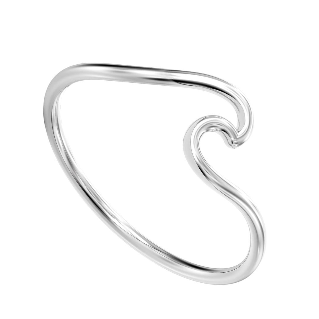 Sterling Silver Ocean Wave Ring: Minimalist Promise Jewelry - Etsy