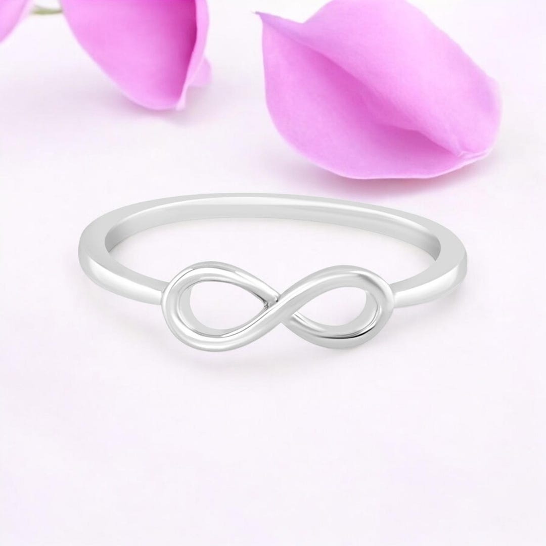 Solid Silver Infinity Ring, 925 Sterling Silver Infinity Ring, Infinite ...