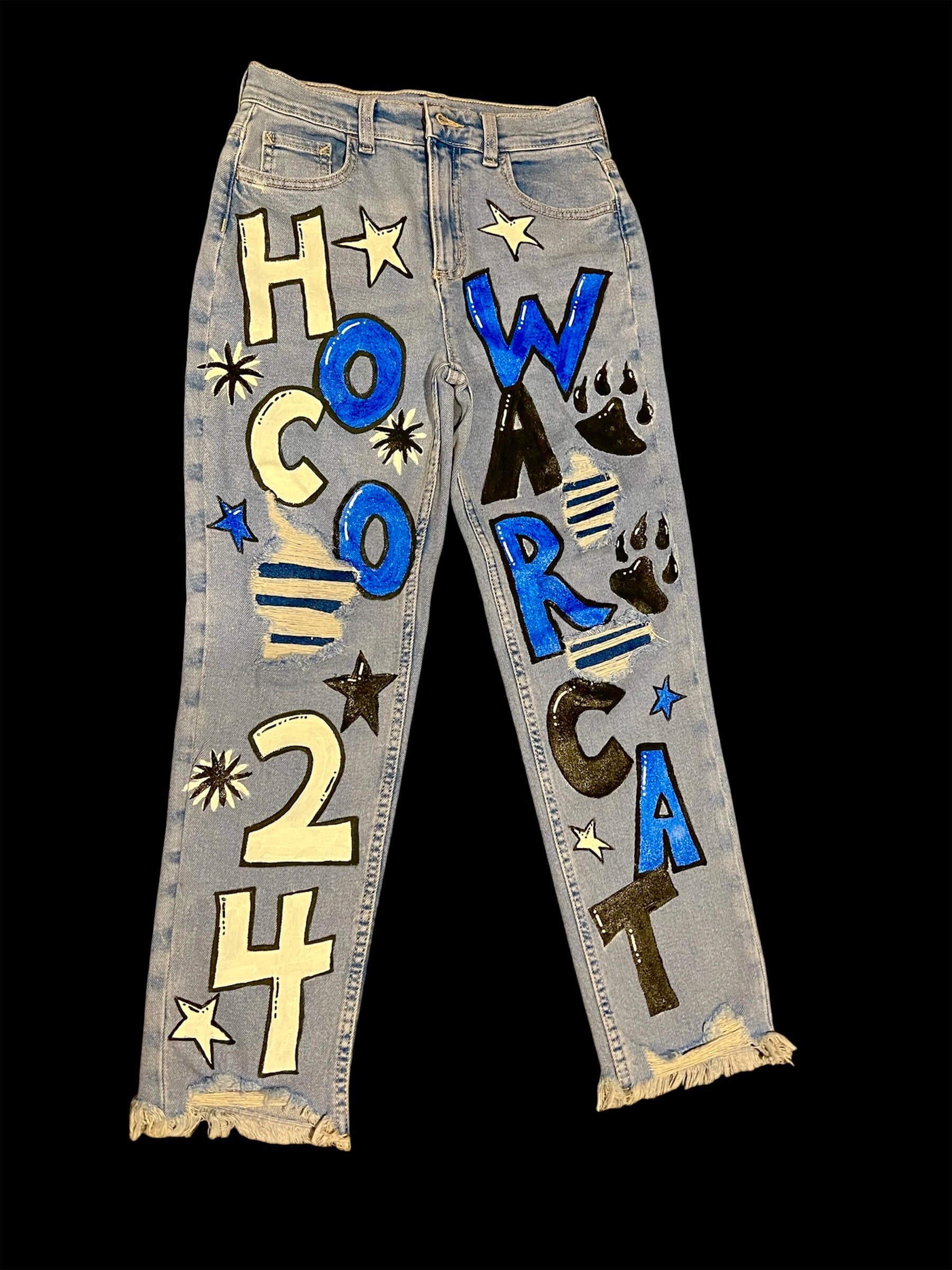 Custom Painted Denim Jeans - Etsy