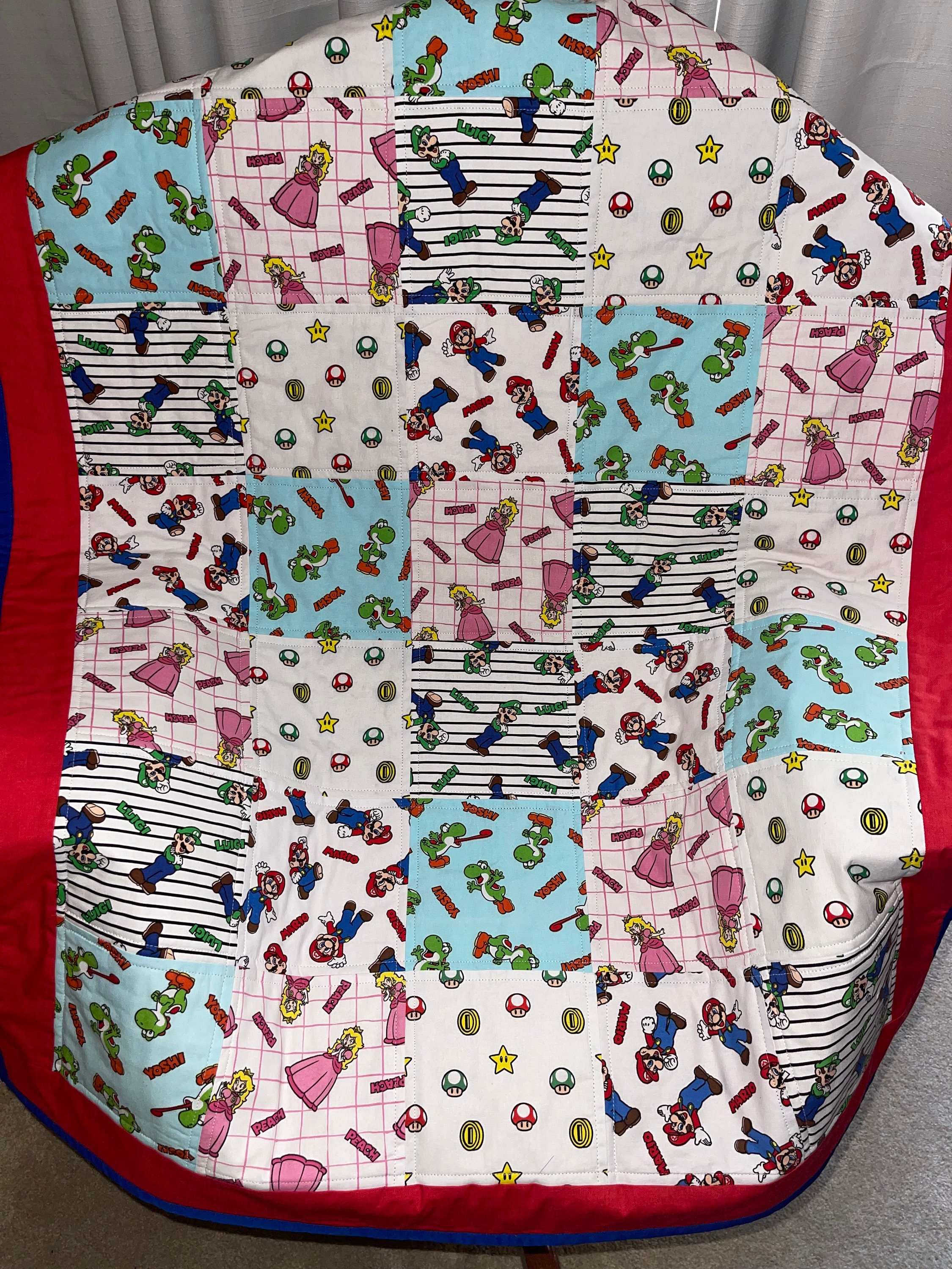 Super Mario Quilt Mario Brothers Quilt Super Mario Birthday - Etsy