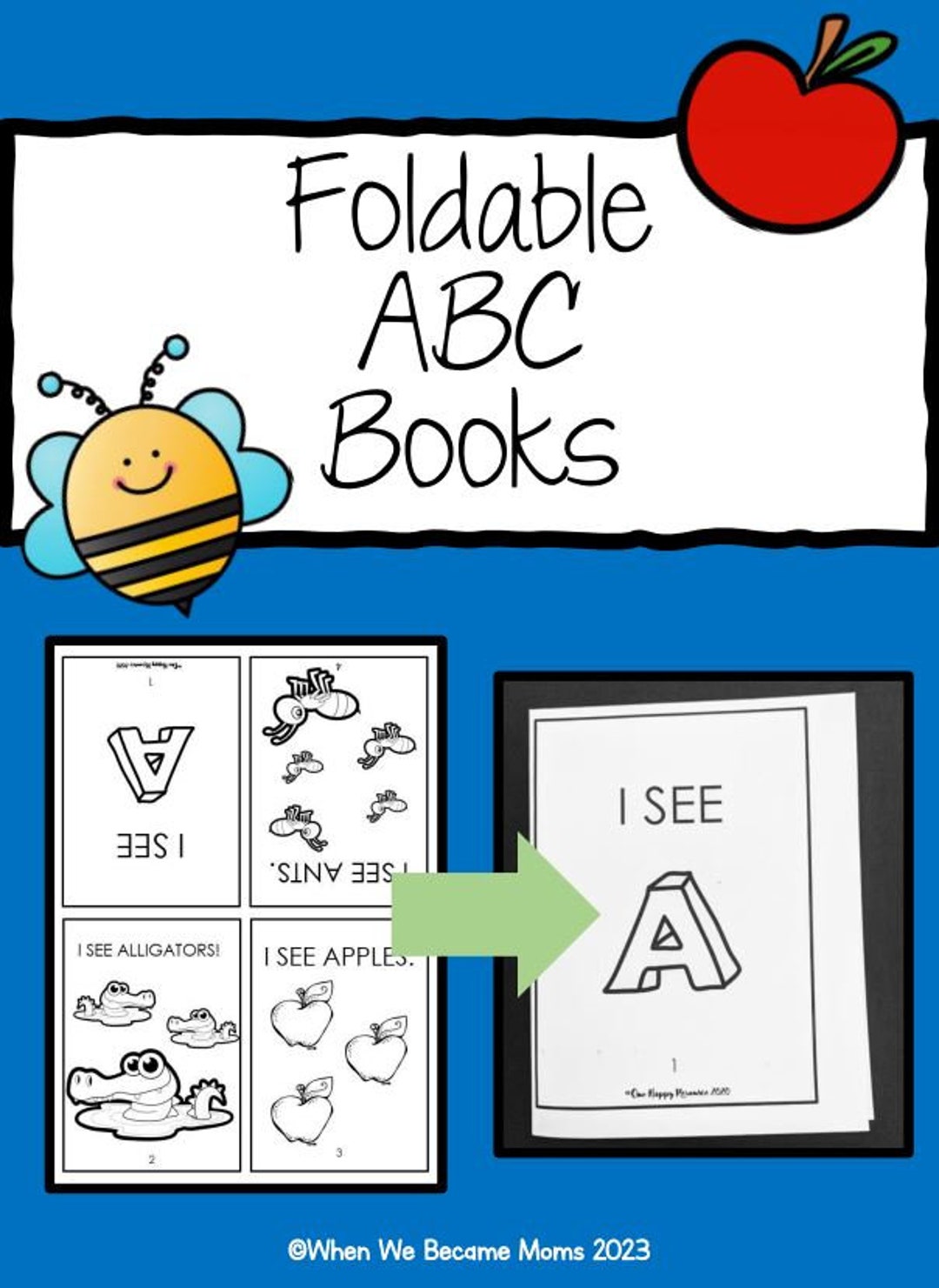 Alphabet Books - Print and Fold - 26 Simple Sentence Books - Black and ...