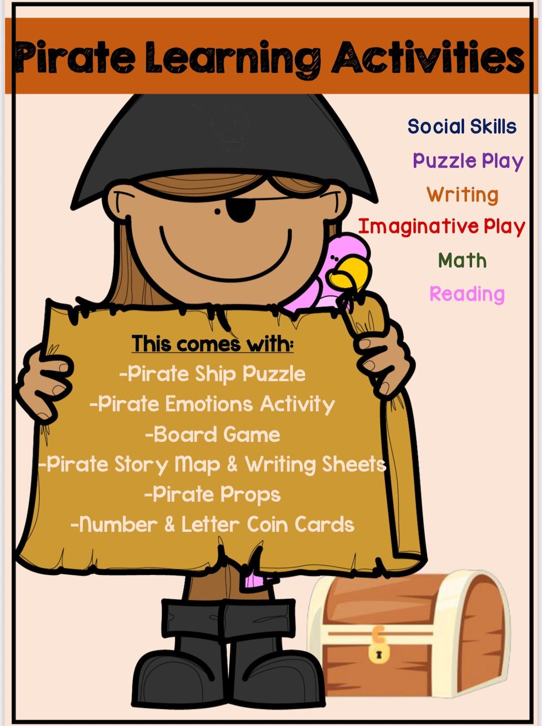 Pirate Themed Learning Activities for Reading, Writing, Math, Social ...