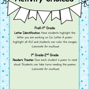 Early Learner ABC Alphabet Poem -letter Identification, Reader's ...