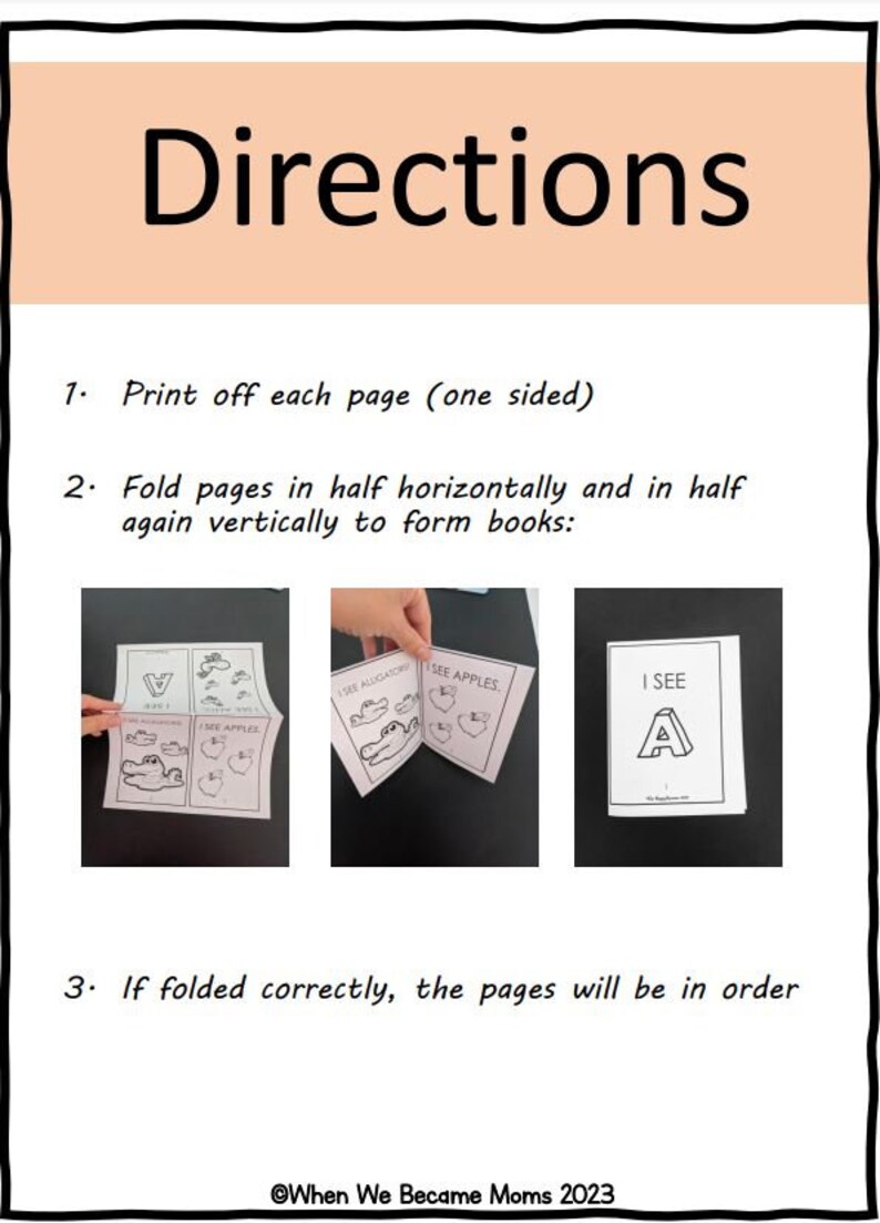 Alphabet Books - Print and Fold - 26 Simple Sentence Books - Black and ...
