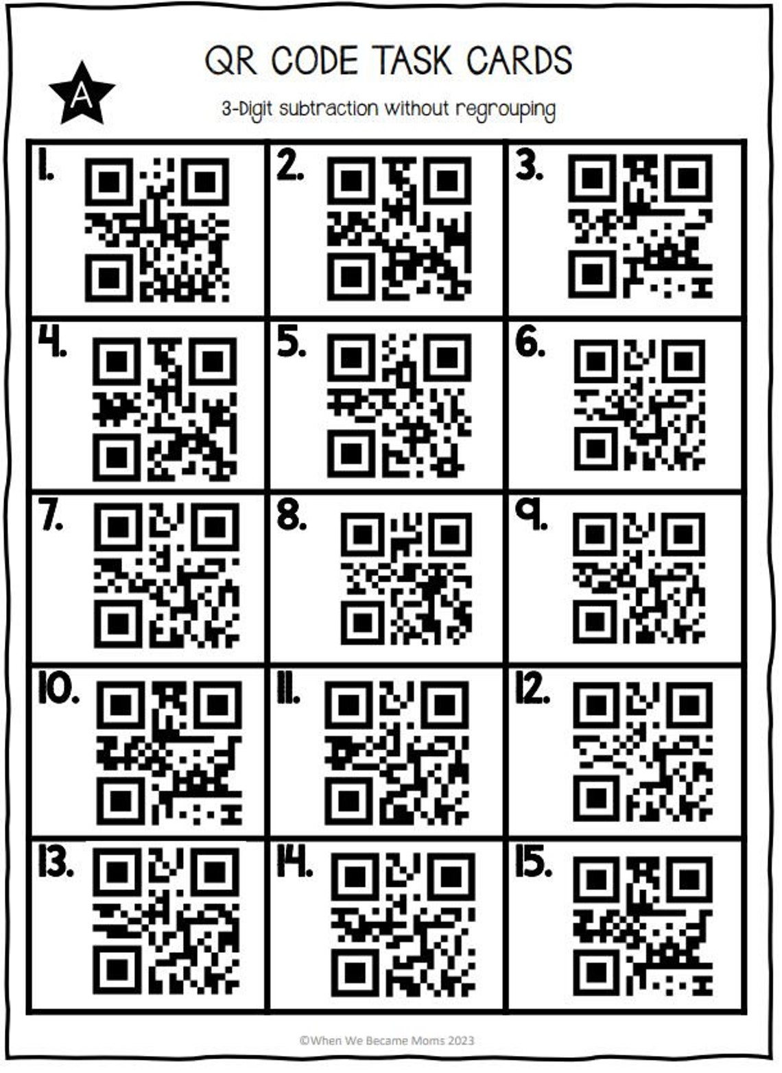 3-digit Subtraction With and Without Regrouping QR Code Task Cards ...