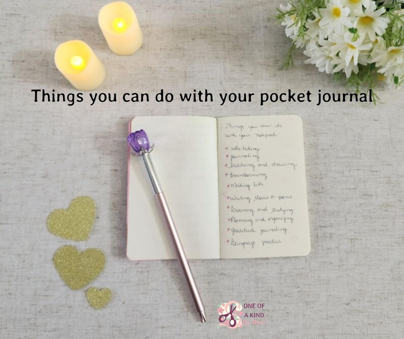Christmas Pocket Journal, Handmade Mini Notebook, One of a Kind, Choose ...
