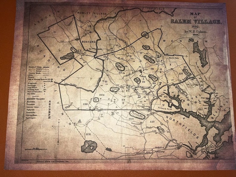Salem Village 1692 Map – Witch Trials - Etsy