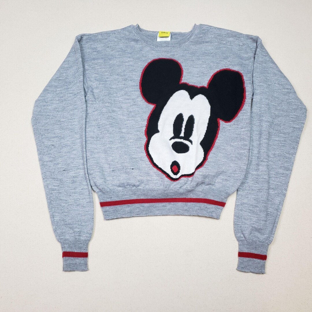 Disney Mickey Mouse Shocked 90th Anniversary Long Sleeve Sweater Sz S ...