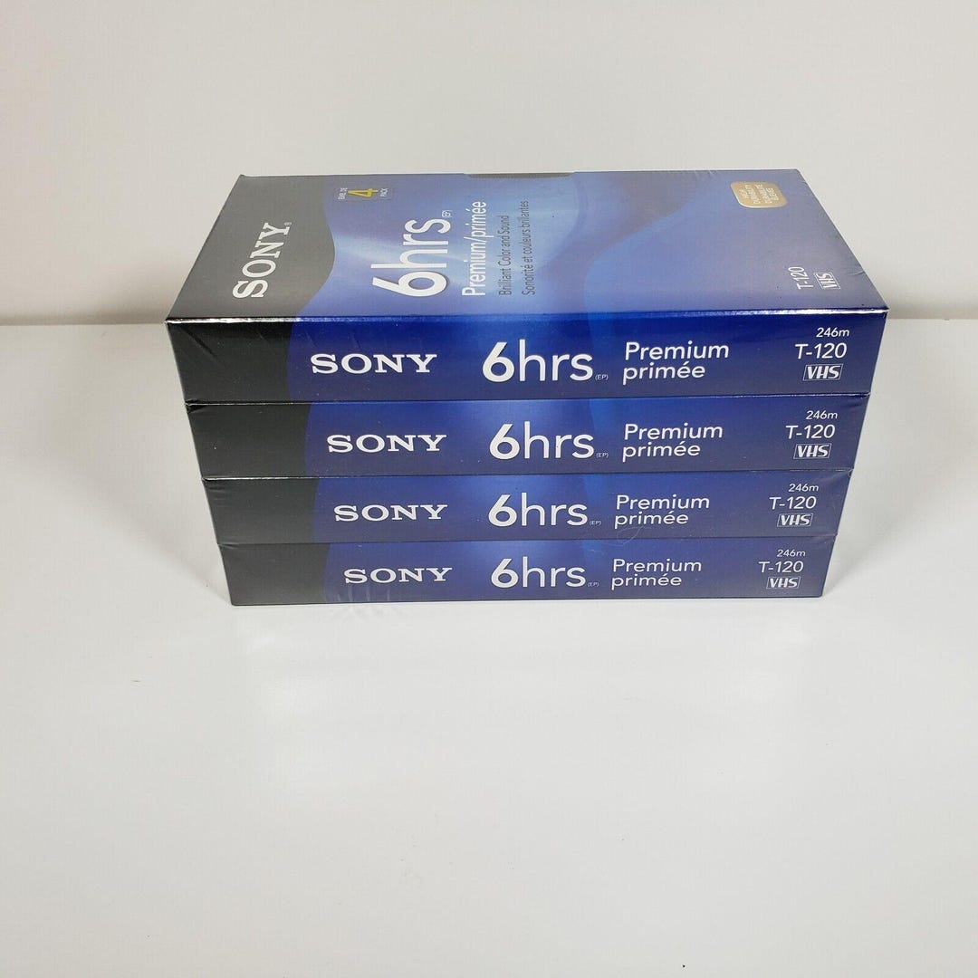 Sony VHS T-120 Premium Grade 6hr 246min Blank Video Tapes Vintage Sealed BRAND NEW!!! - Etsy