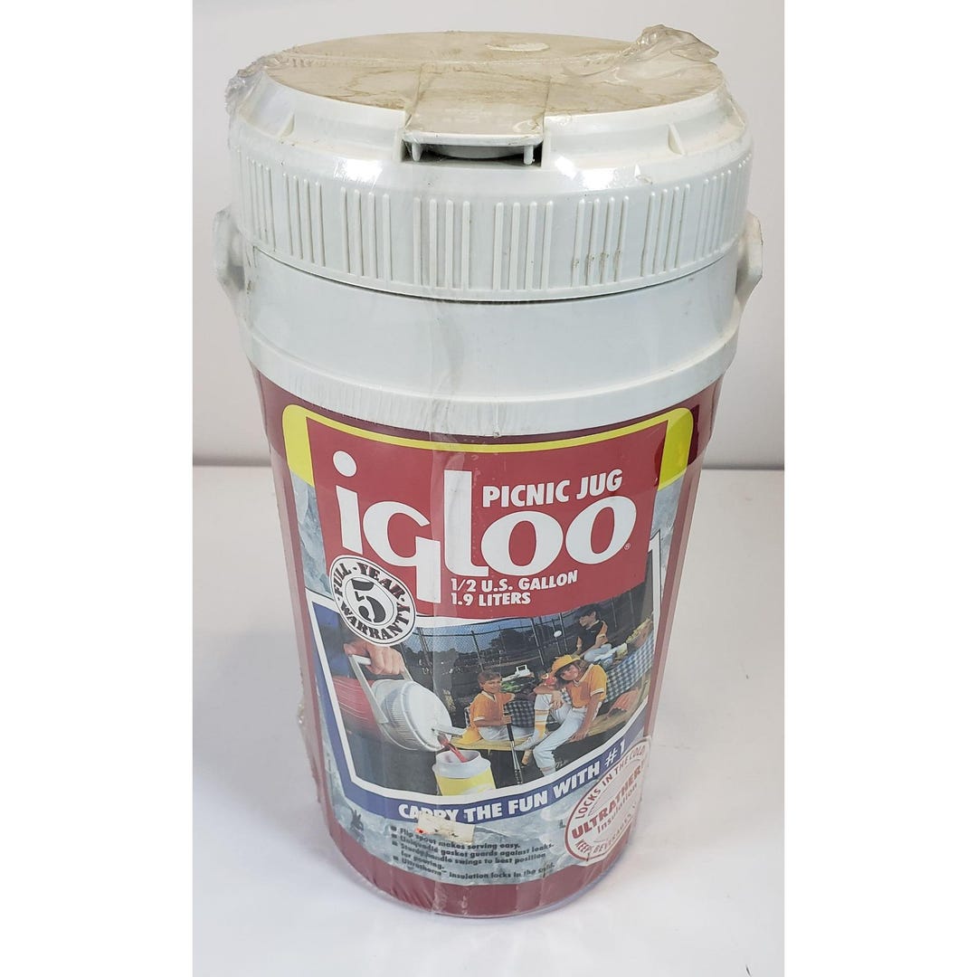 Igloo Half Gallon Picnic Jug 12" Red/white VINTAGE FACTORY SEALED!!! - Etsy