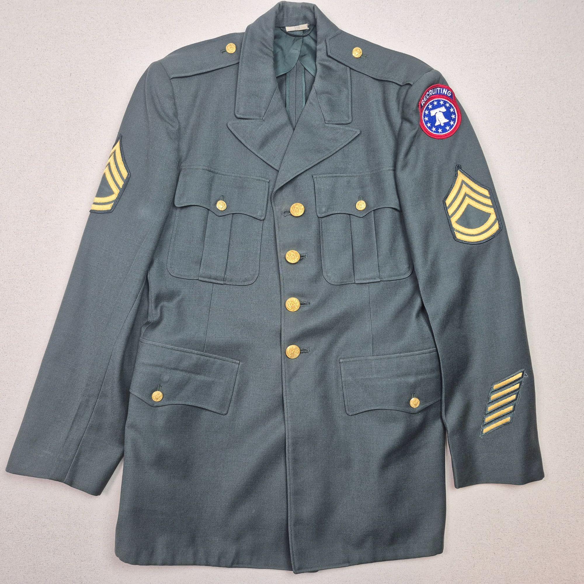 US Army Officers Class A Green Dress Uniform Coat Jacket 39R 70s VTG ...