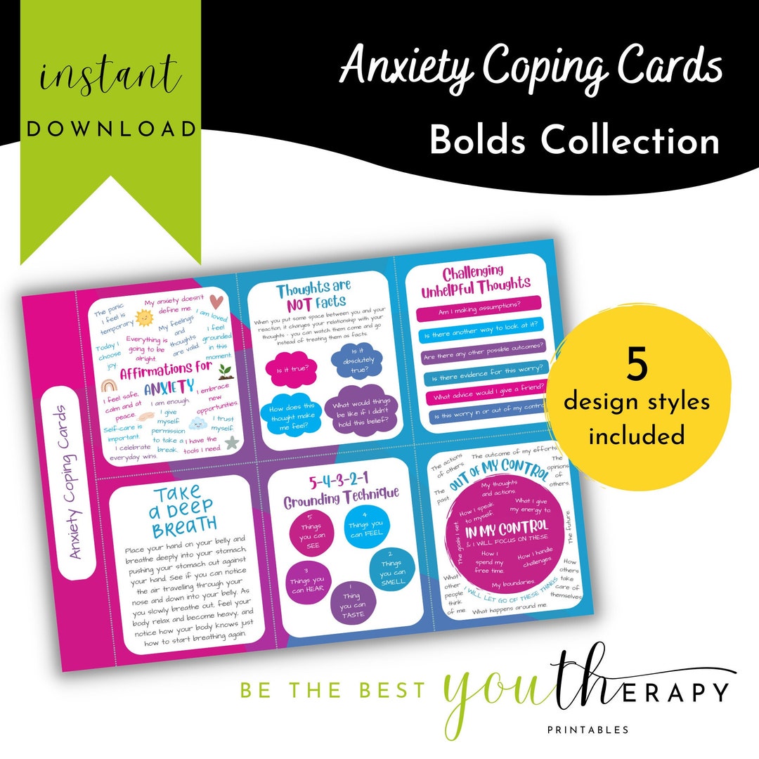 Anxiety Coping Cards Bolds Collection - Etsy