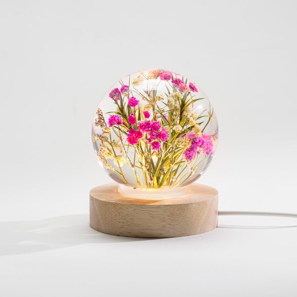 Resin Flower Lamp - Etsy