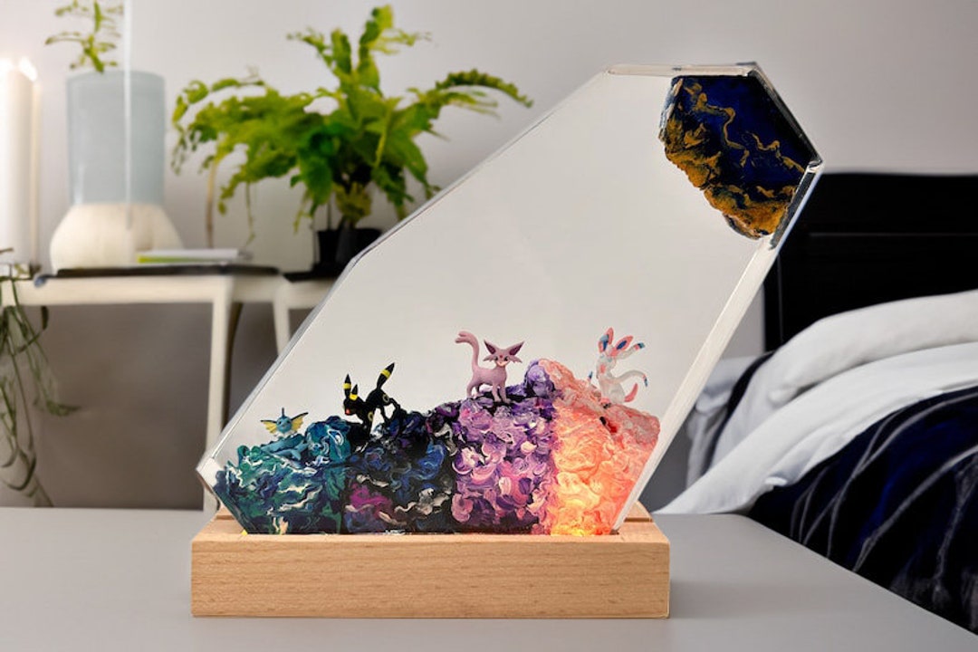 Custom Pokemon Eevee Evolution Resin Lamp Epoxy Desk Lamp - Etsy Australia