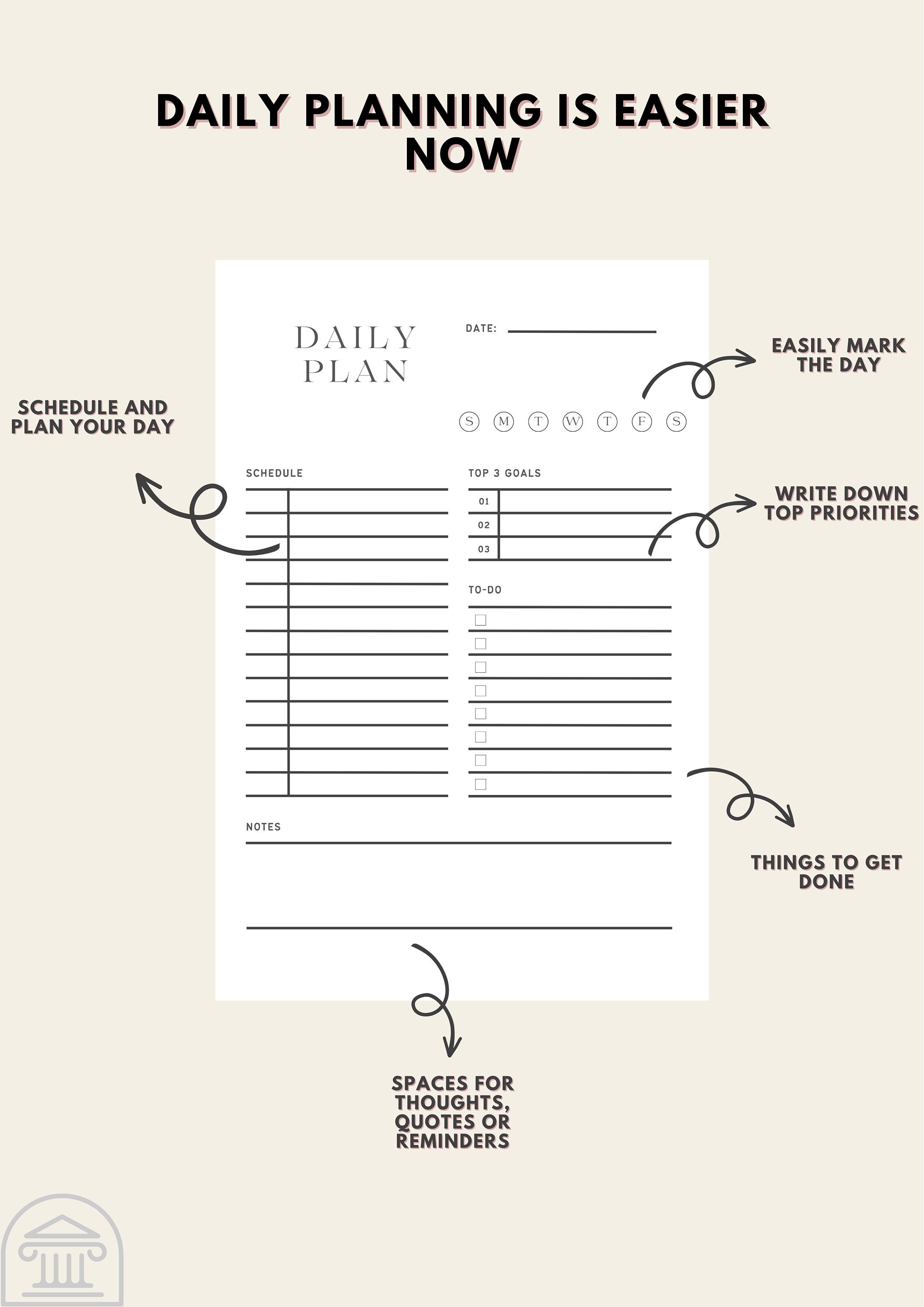 Undated Daily Planner ,printable, Fillable, Daily Planner Inserts, Time ...