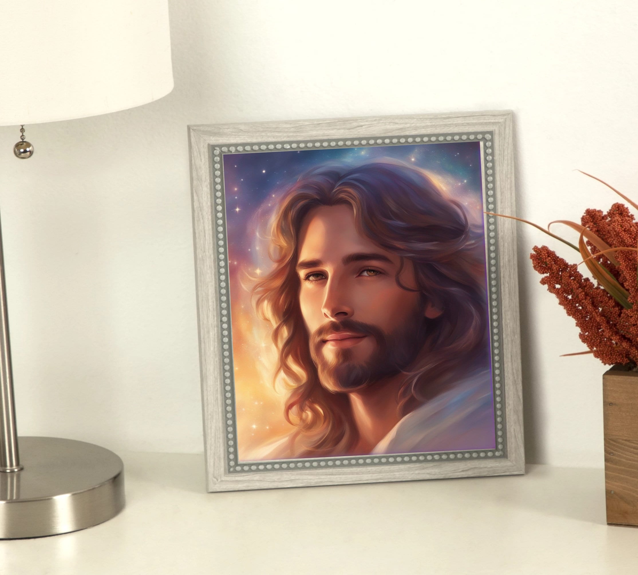 Radiant Smiling Jesus Portrait - Inspirational Religious Artwork ...