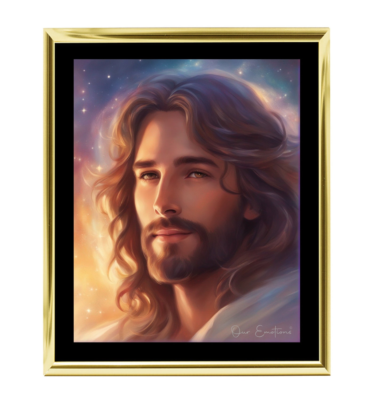 Radiant Smiling Jesus Portrait - Inspirational Religious Artwork ...