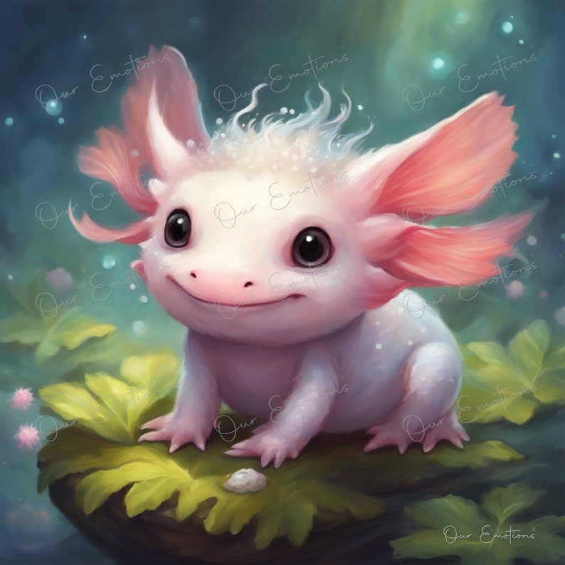 Axolotl, Axolotl Wall Art, Digital Prints, Art & Collectibles, Adorable ...