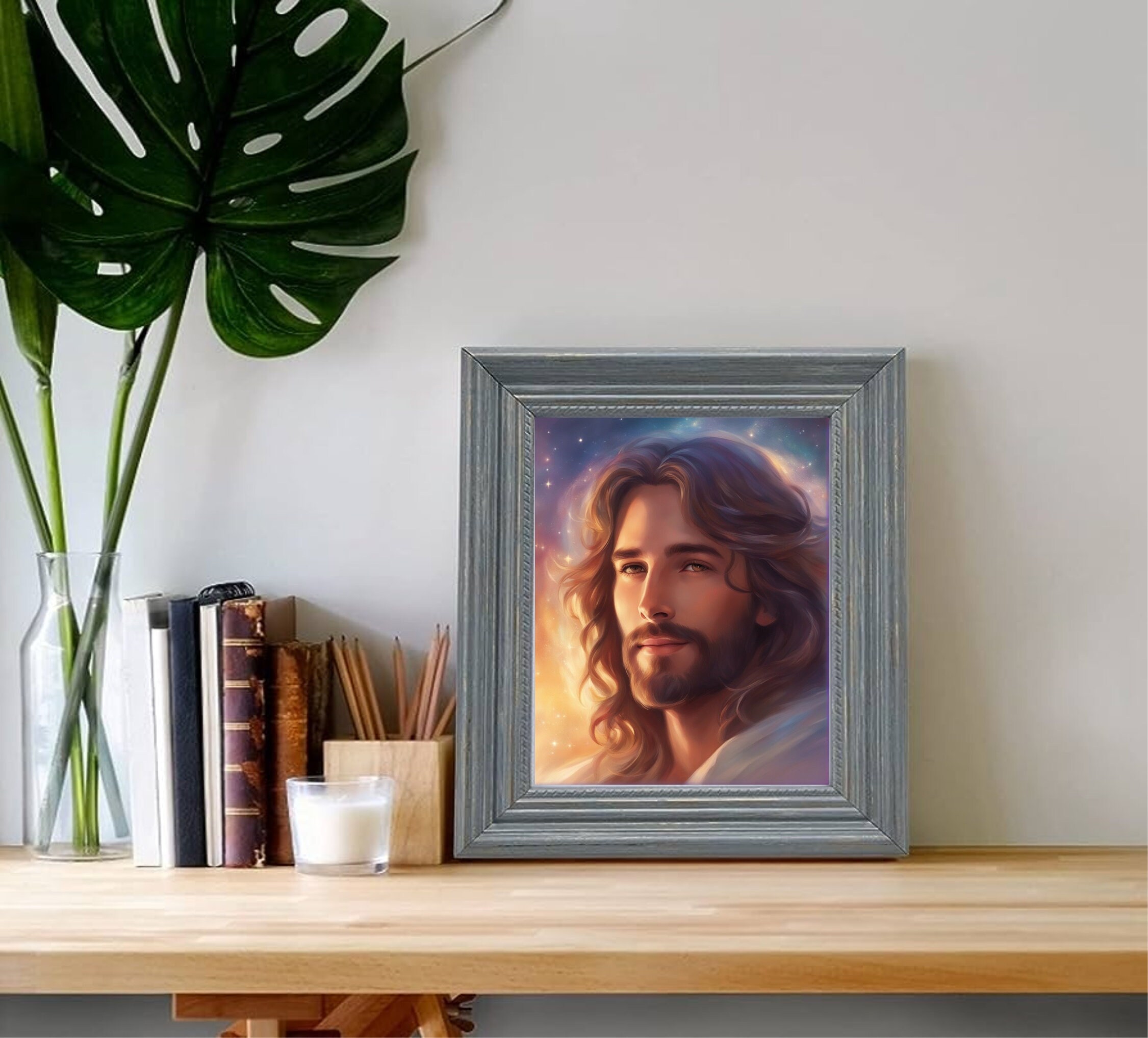 Radiant Smiling Jesus Portrait - Inspirational Religious Artwork ...
