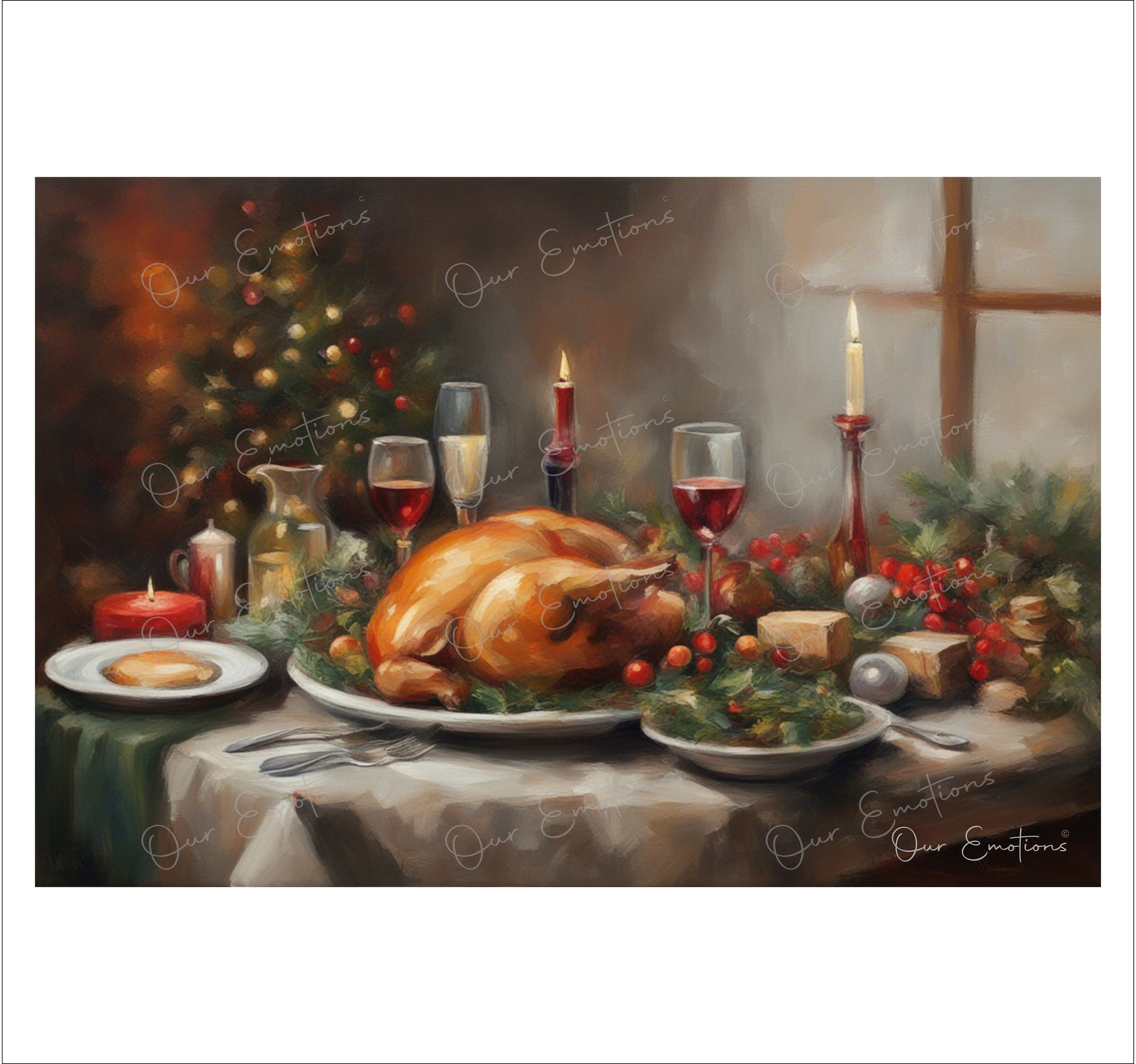 Christmas Dinner, Festive Feast for the Eyes, Christmas Wall Decor ...