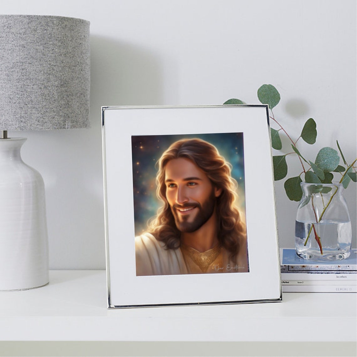 Radiant Smiling Jesus Portrait - Inspirational Religious Artwork ...