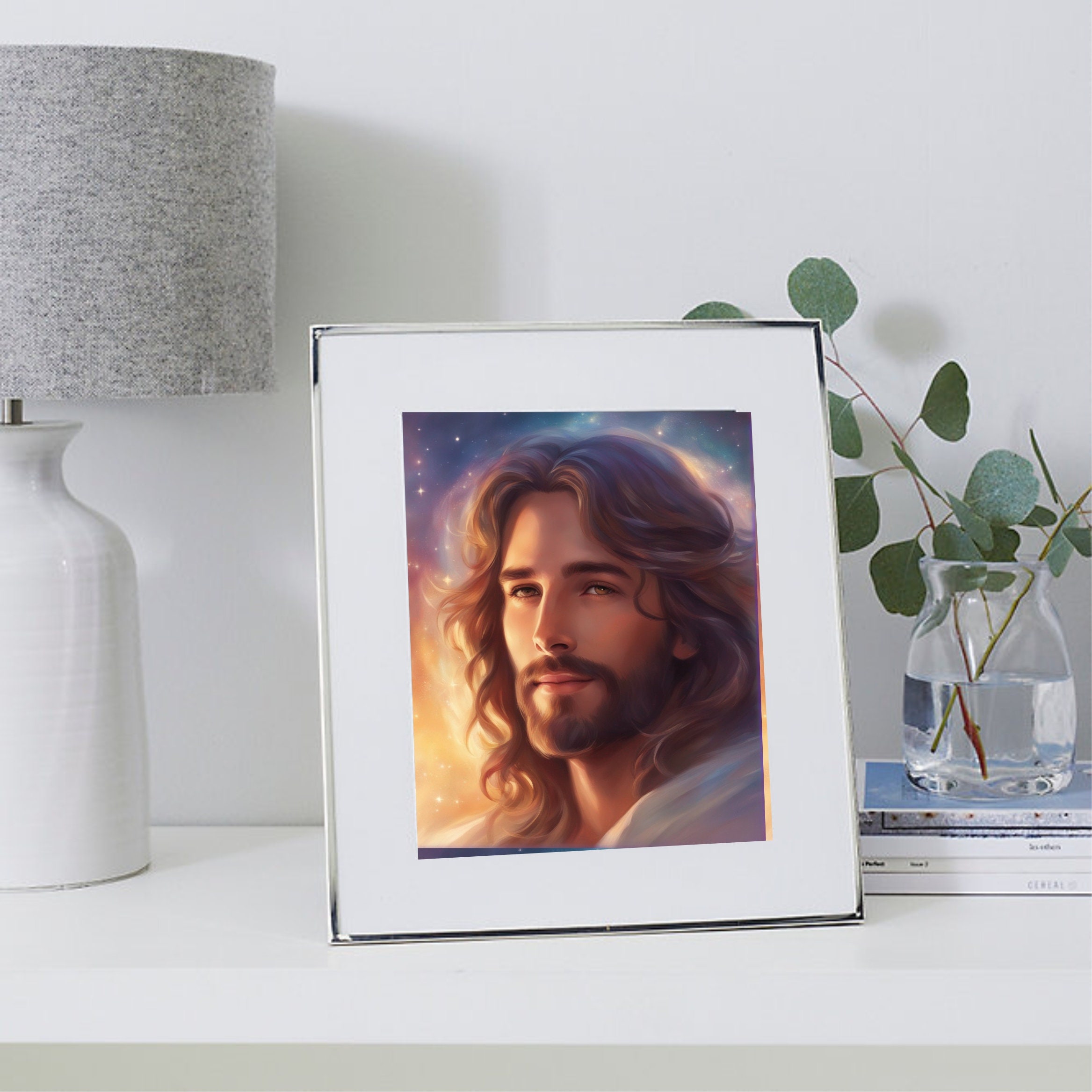 Radiant Smiling Jesus Portrait - Inspirational Religious Artwork ...
