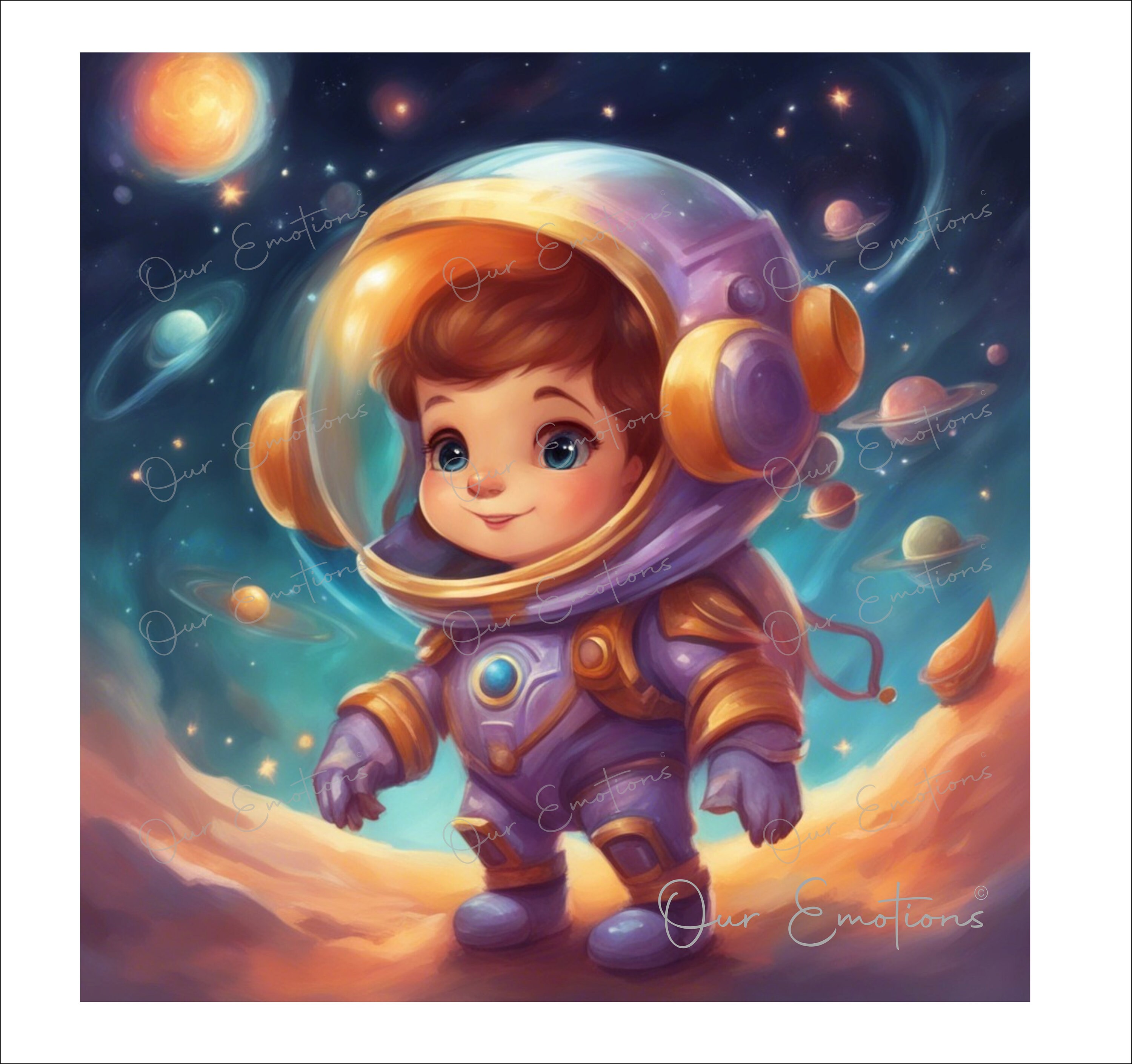 Little Spaceman, Kids Wall Art, Fantasy Digital Art, Digital Download ...