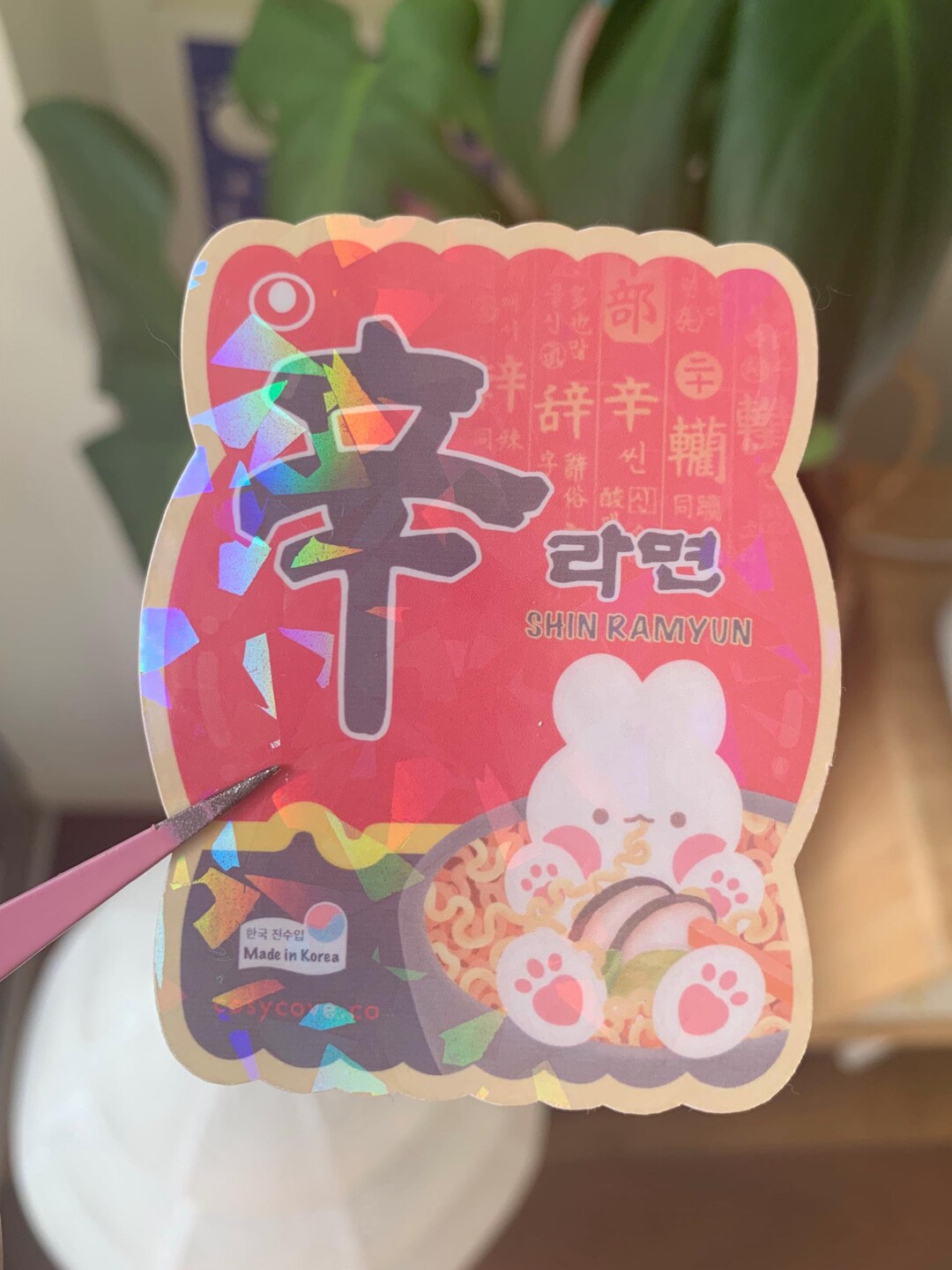 Shin Ramen Bunny Sticker - Kawaii Food Sticker, Cute Noodle Bowl Decal ...