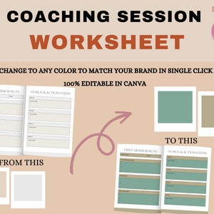 Coaching Session Worksheets Coaching Toolkit Client Session Editable ...