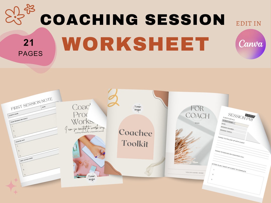 Coaching Session Worksheets Coaching Toolkit Client Session Editable ...