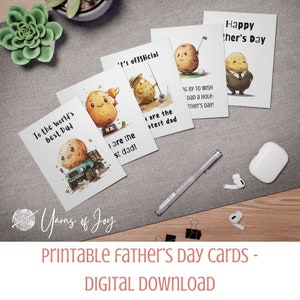 Printable Father's Day Potato Card, Printable Father's Day Card ...