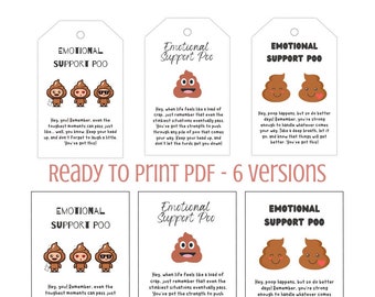 Emotional Support Tag and Display Card Bundle Digital Download - Etsy