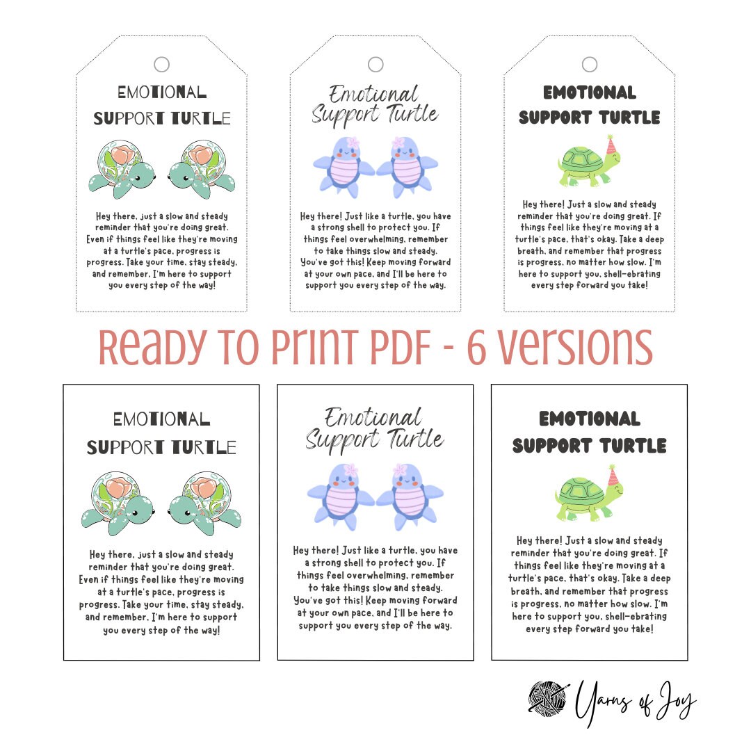 Emotional Support Turtle Amigurumi - Printable Crochet PDF Pattern ...