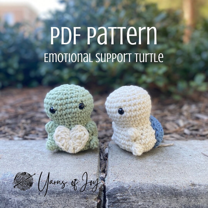 Emotional Support Turtle Amigurumi - Printable Crochet PDF Pattern ...