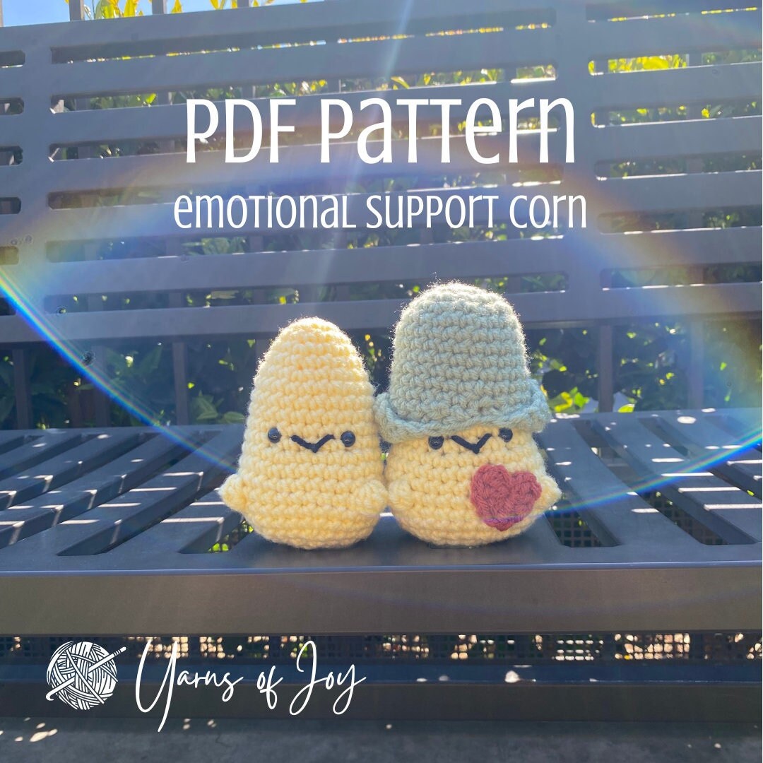 Emotional Support Corn Amigurumi Crochet PDF Pattern INSTRUCTION ONLY ...