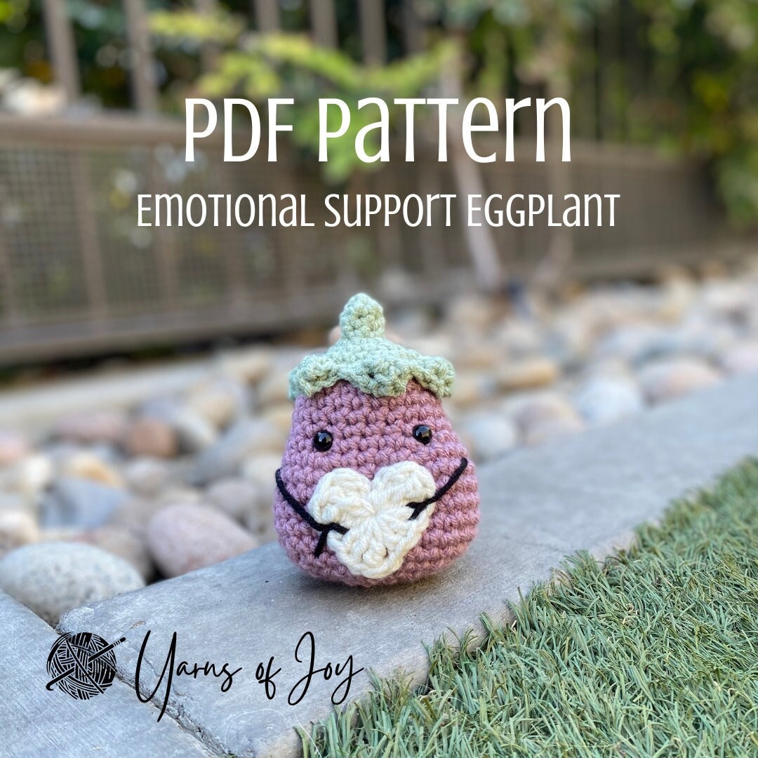 Emotional Support Eggplant Amigurumi - Crochet PDF Pattern INSTRUCTION ...